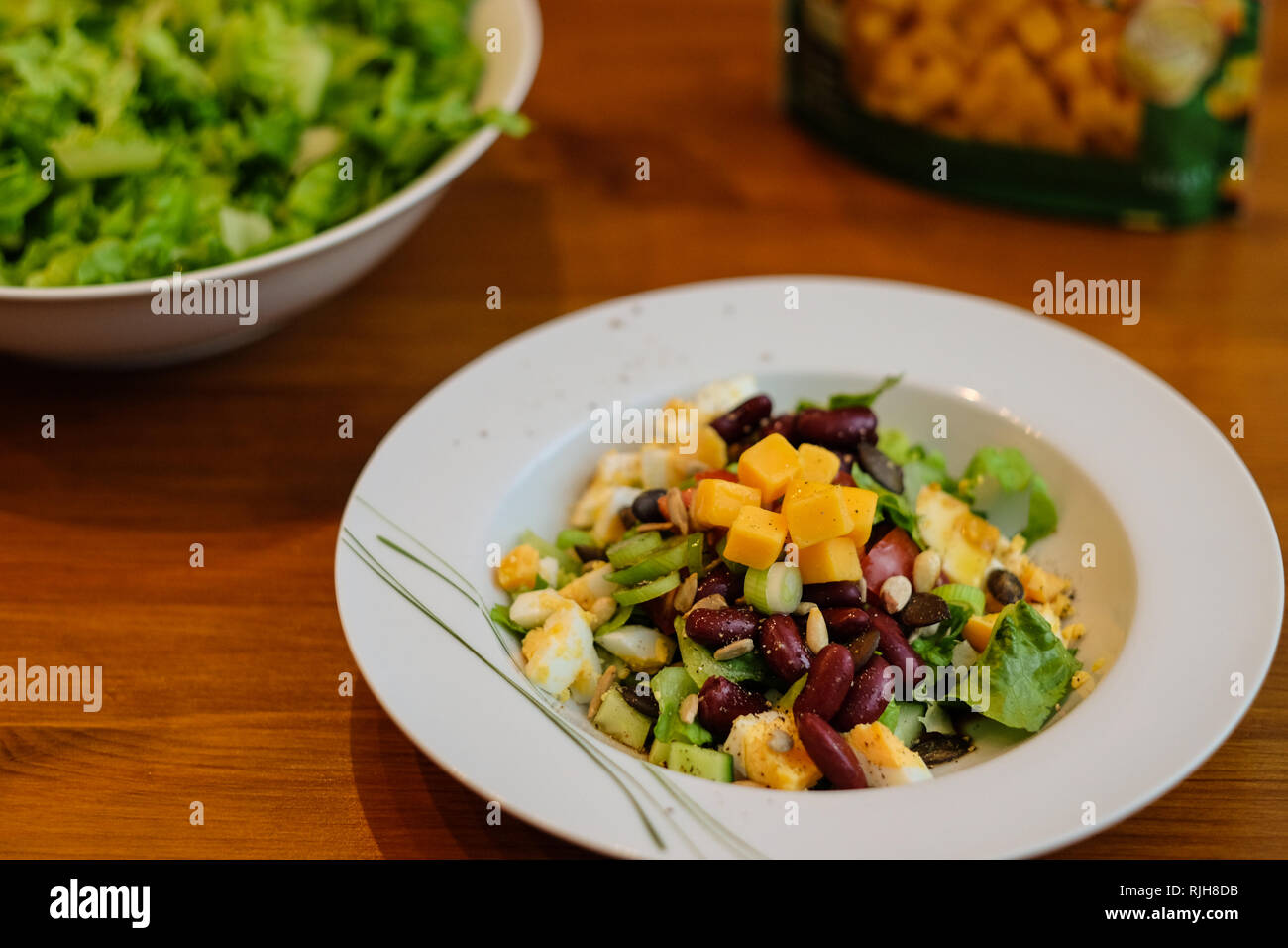 fresh salad with cheese for a healthy and hip diet Stock Photo - Alamy
