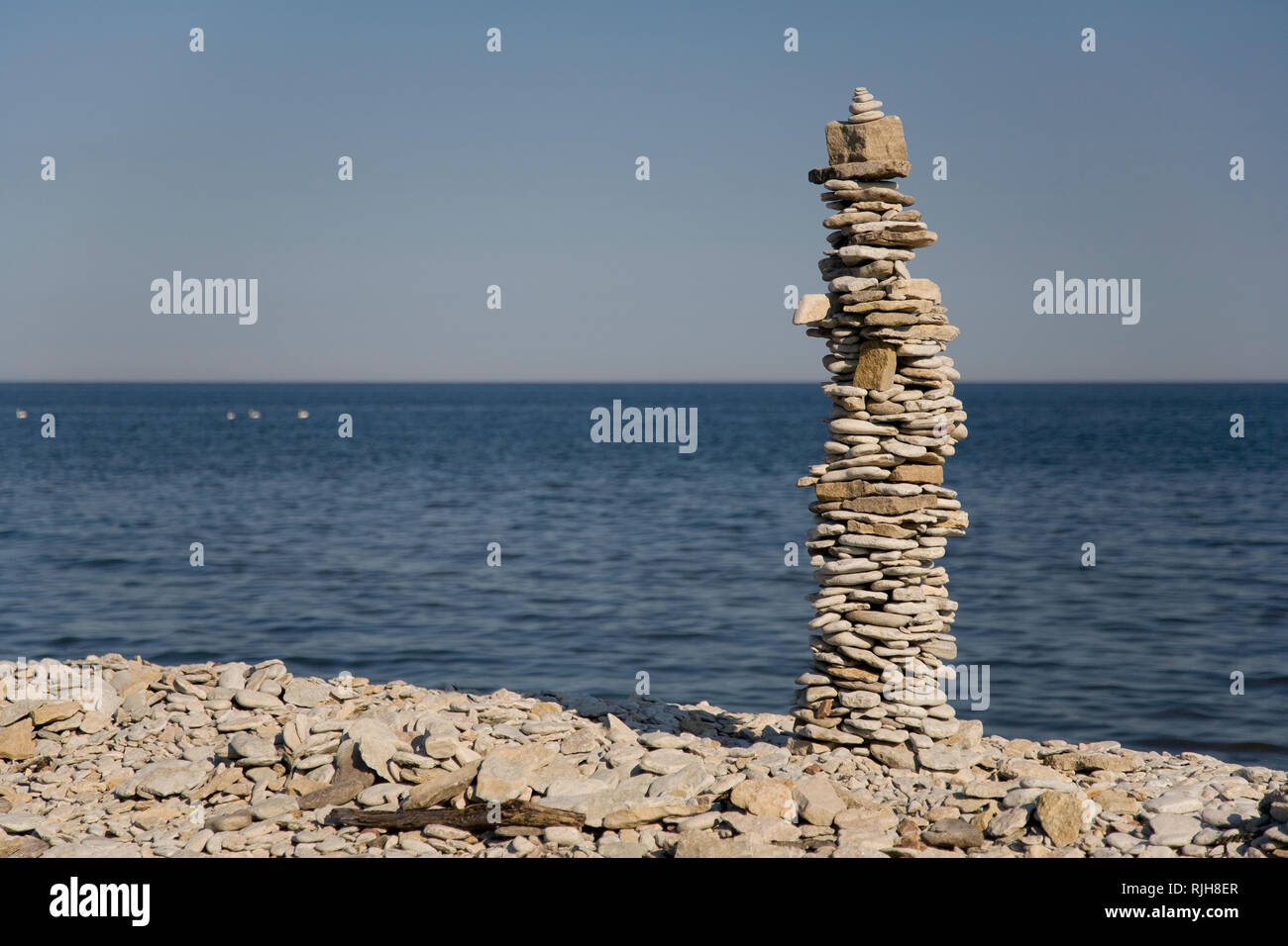 Stone Tower on the Beach Stock Photo - Alamy