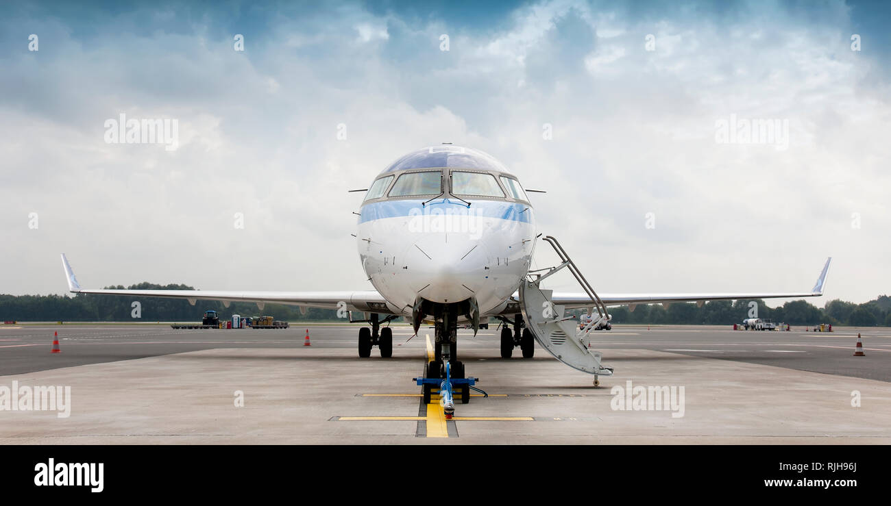 Private jet on tarmac Stock Photo - Alamy