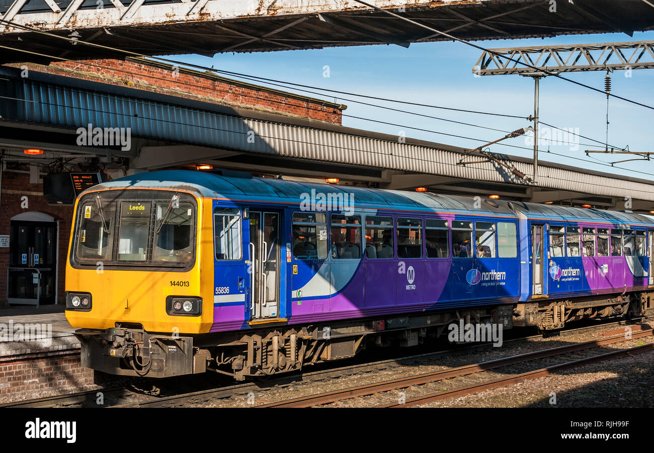 Class 144 Pacer diesel multiple unit train in Northern livery waiting ...