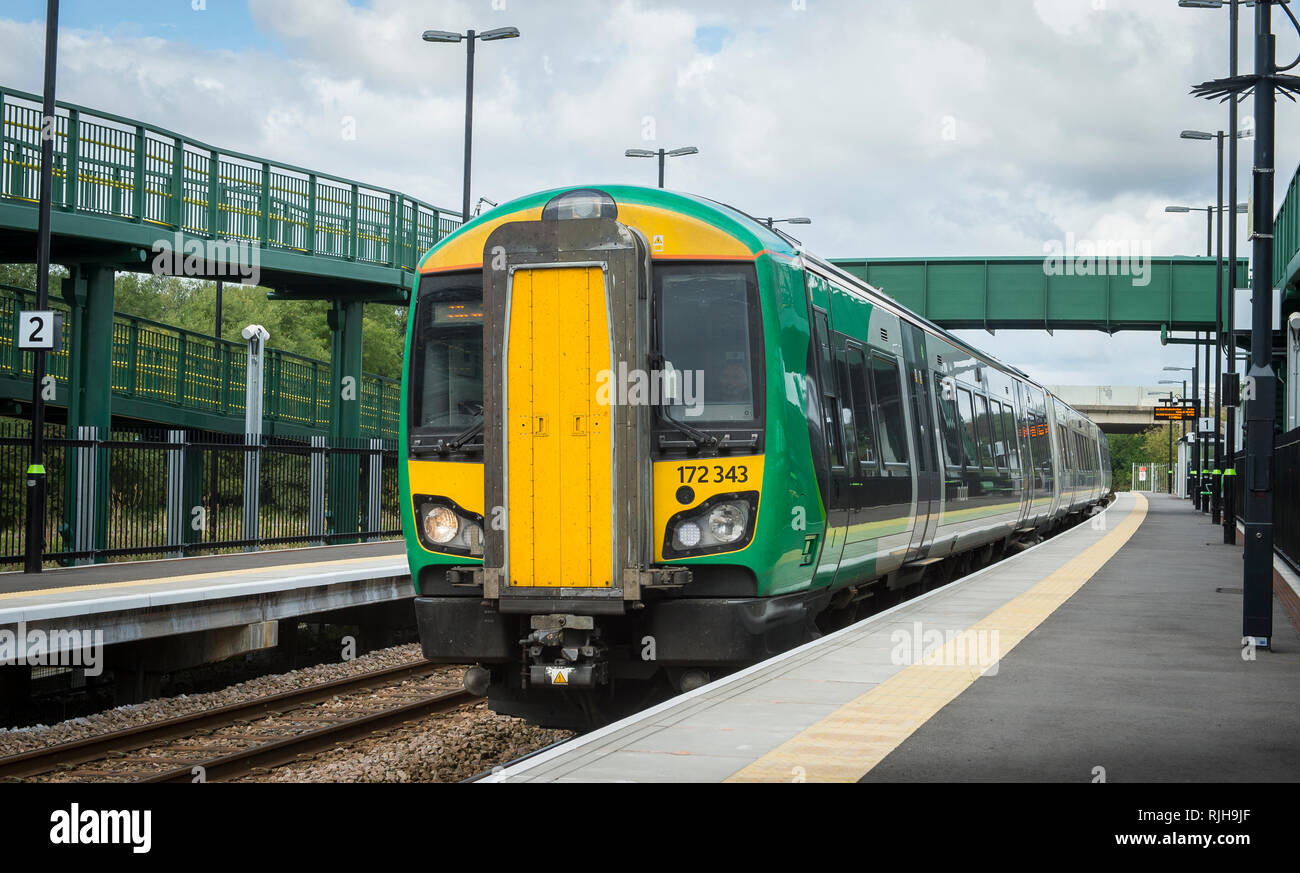 Class 172 Turbostar passenger train in London Midland livery waiting at ...