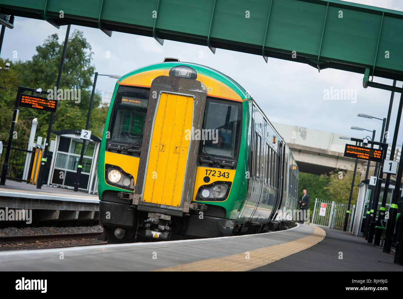 Class 172 Turbostar passenger train in London Midland livery waiting at ...
