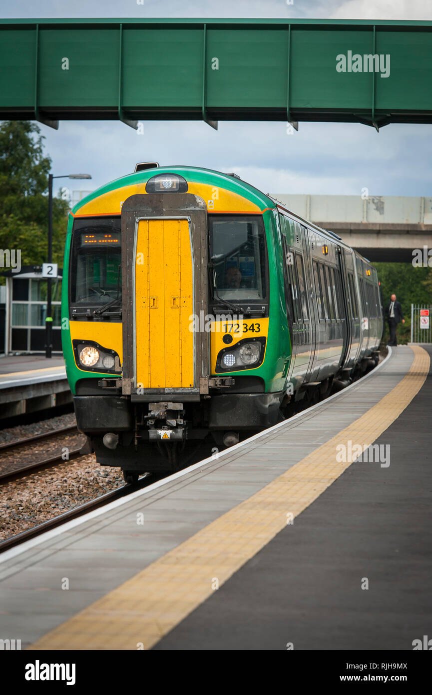 Class 172 Turbostar passenger train in London Midland livery waiting at ...