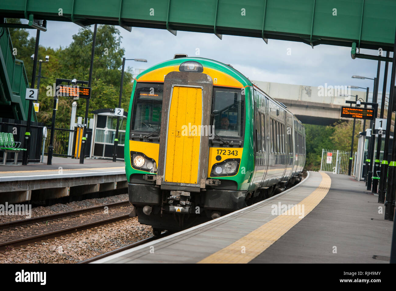 Class 172 Turbostar passenger train in London Midland livery waiting at ...