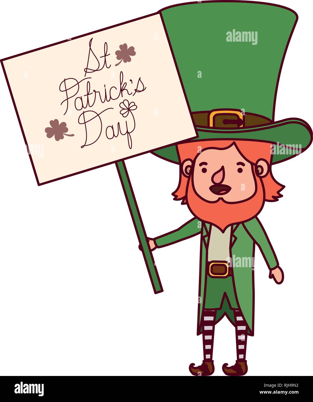 st patrick`s day label with leprechaun character Stock Vector Image ...