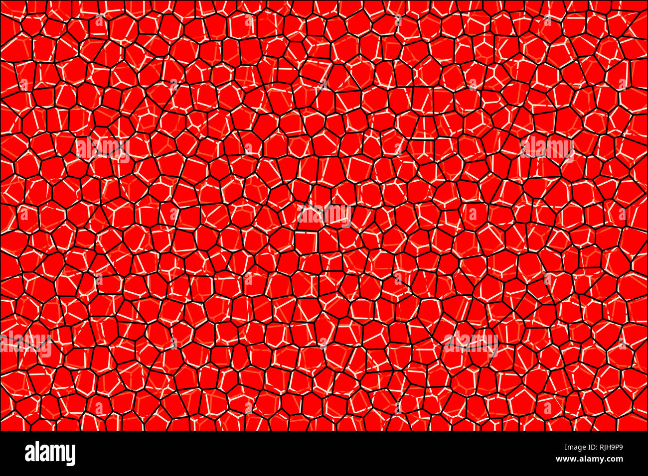 Abstract mosaic tile texture. White and black cells on red background ...