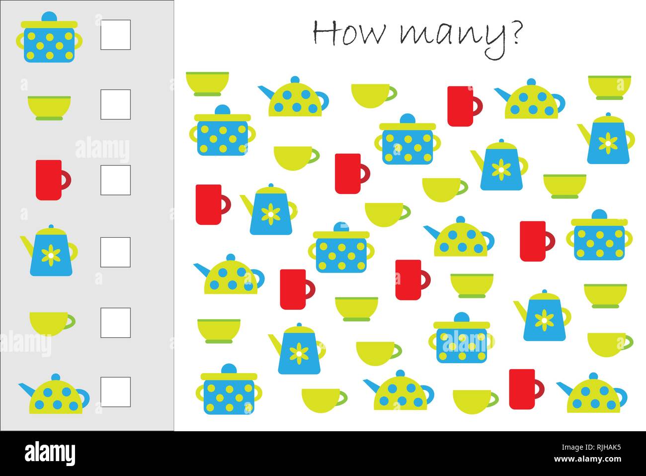 How many counting game with kitchen pictures for kids, educational ...