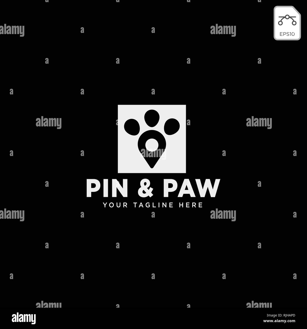 pin or location pet animal logo template vector icon element isolated ...