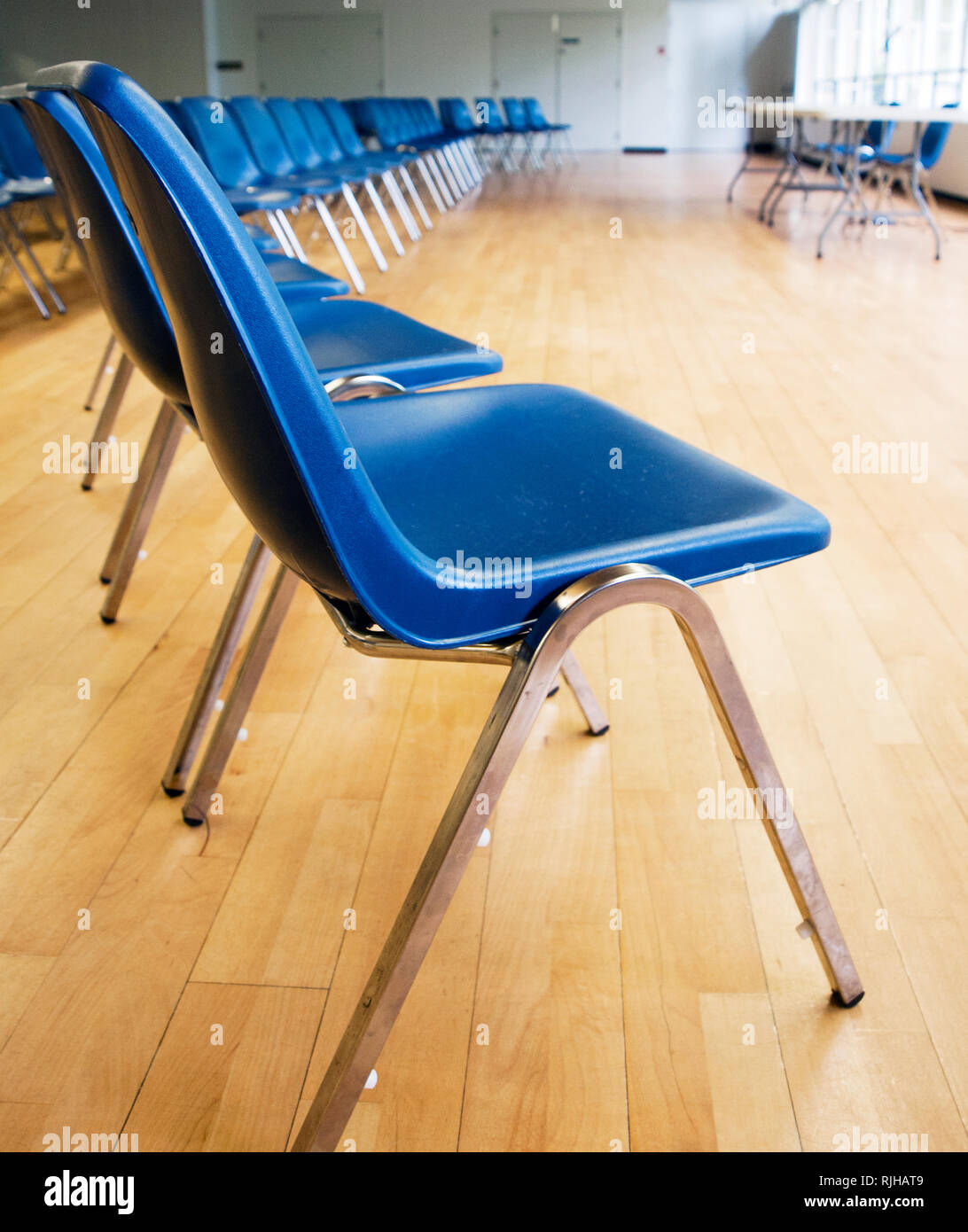 Blue Chair Seating in an Auditorium Stock Photo - Alamy