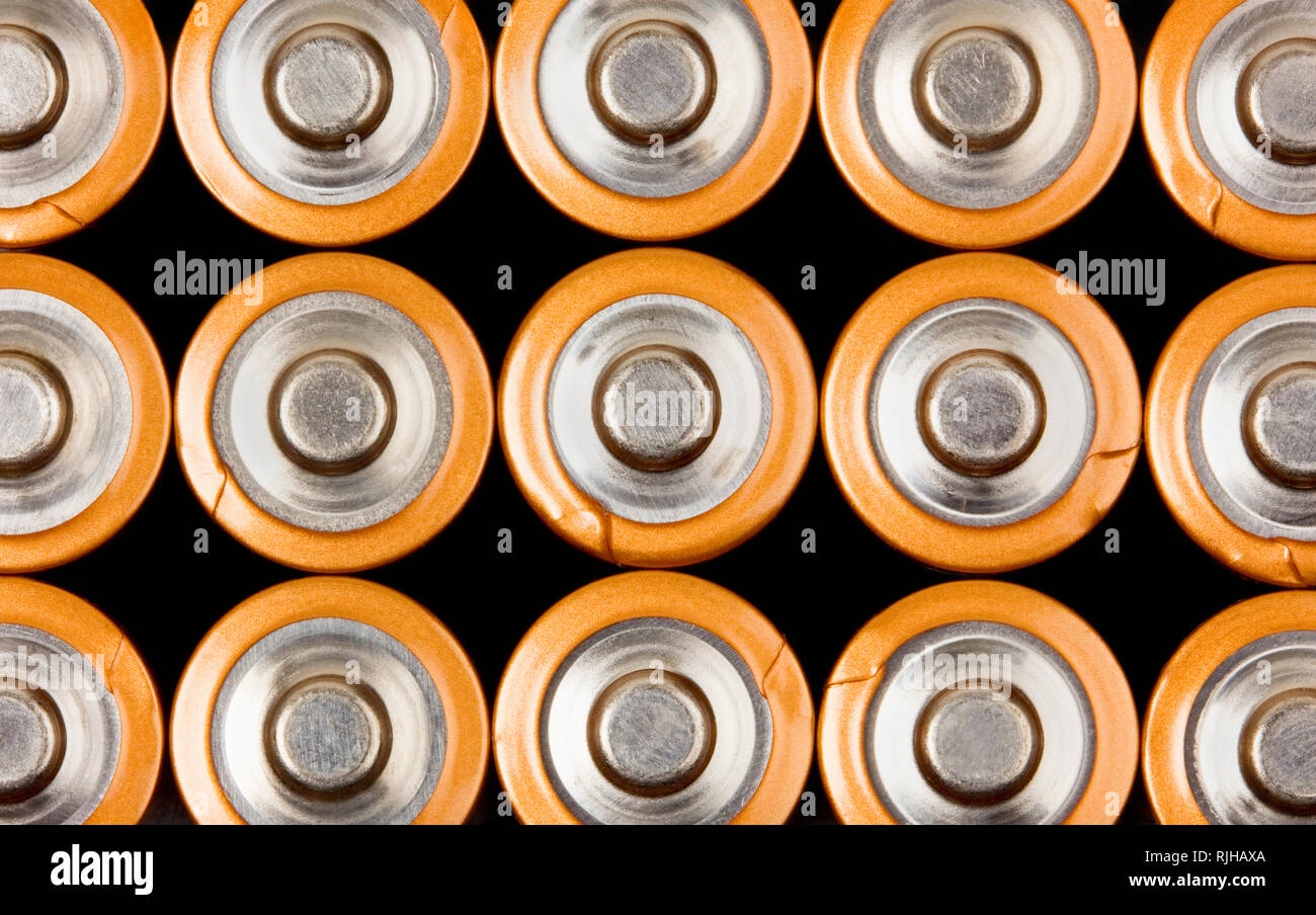 Rows of AA Batteries Stock Photo - Alamy