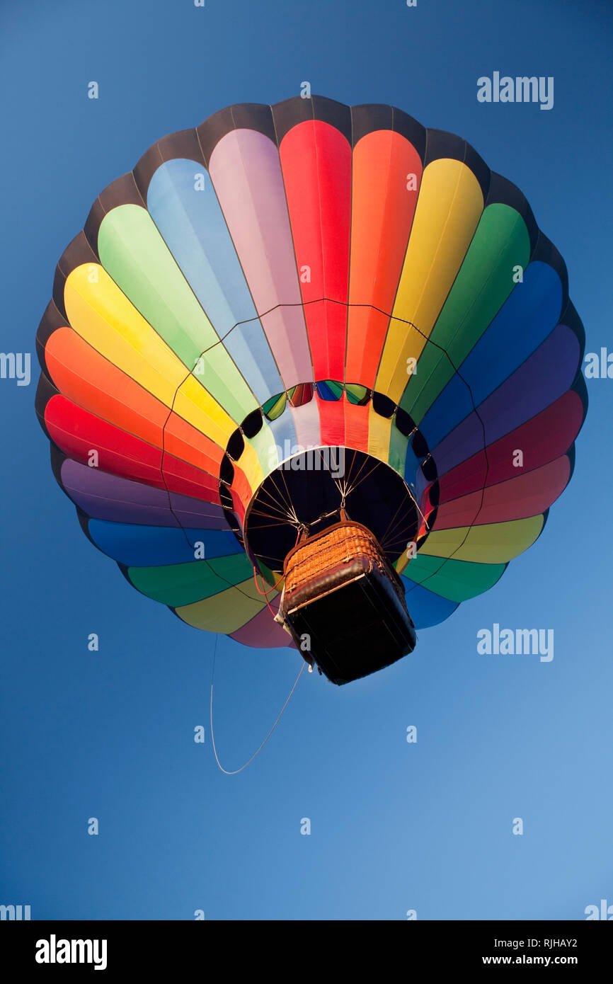 Hot Air Balloon In Flight Stock Photo - Alamy