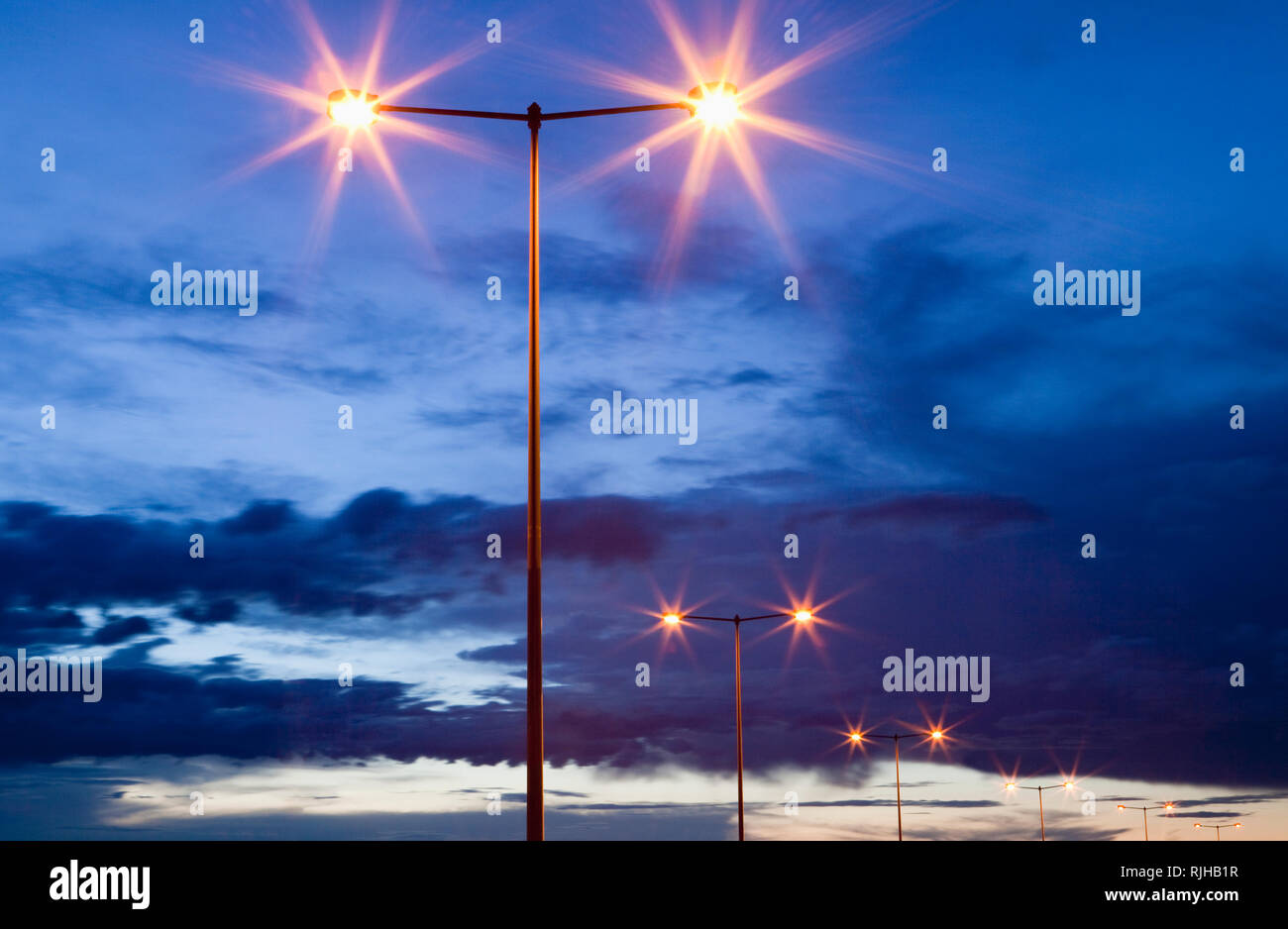 Street Lights at Dusk Stock Photo - Alamy