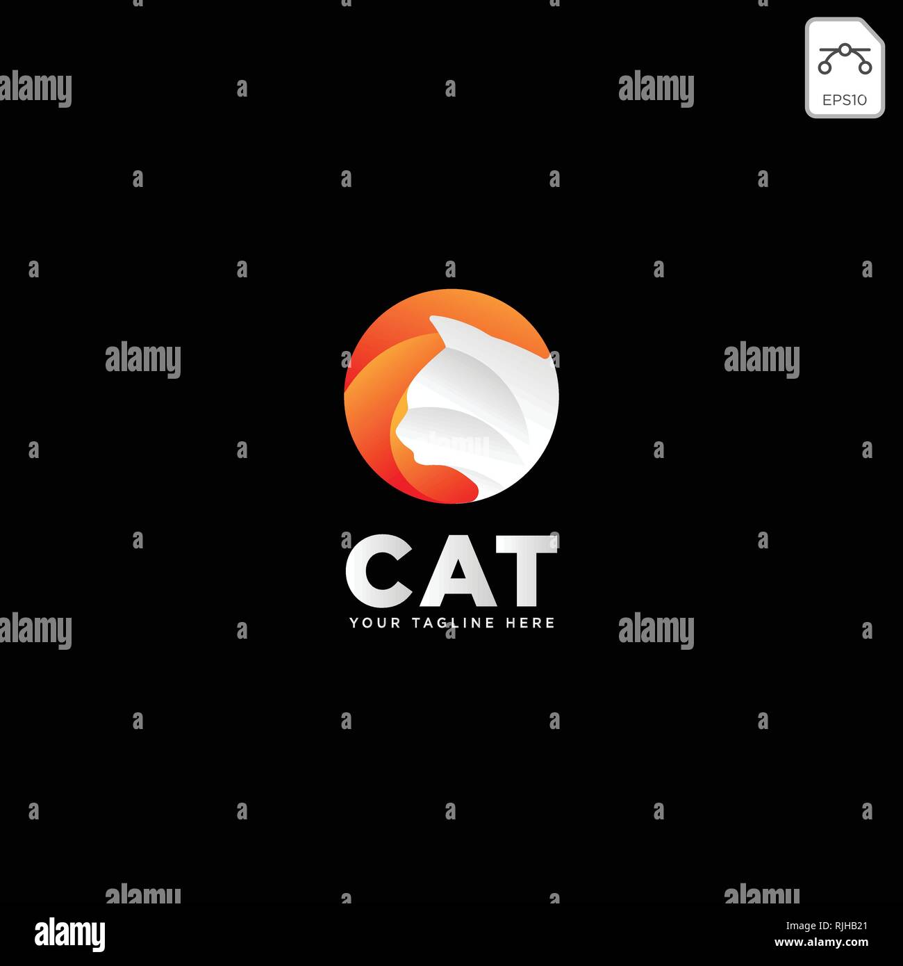 letter C cat pet animal type logo template vector icon element isolated ...