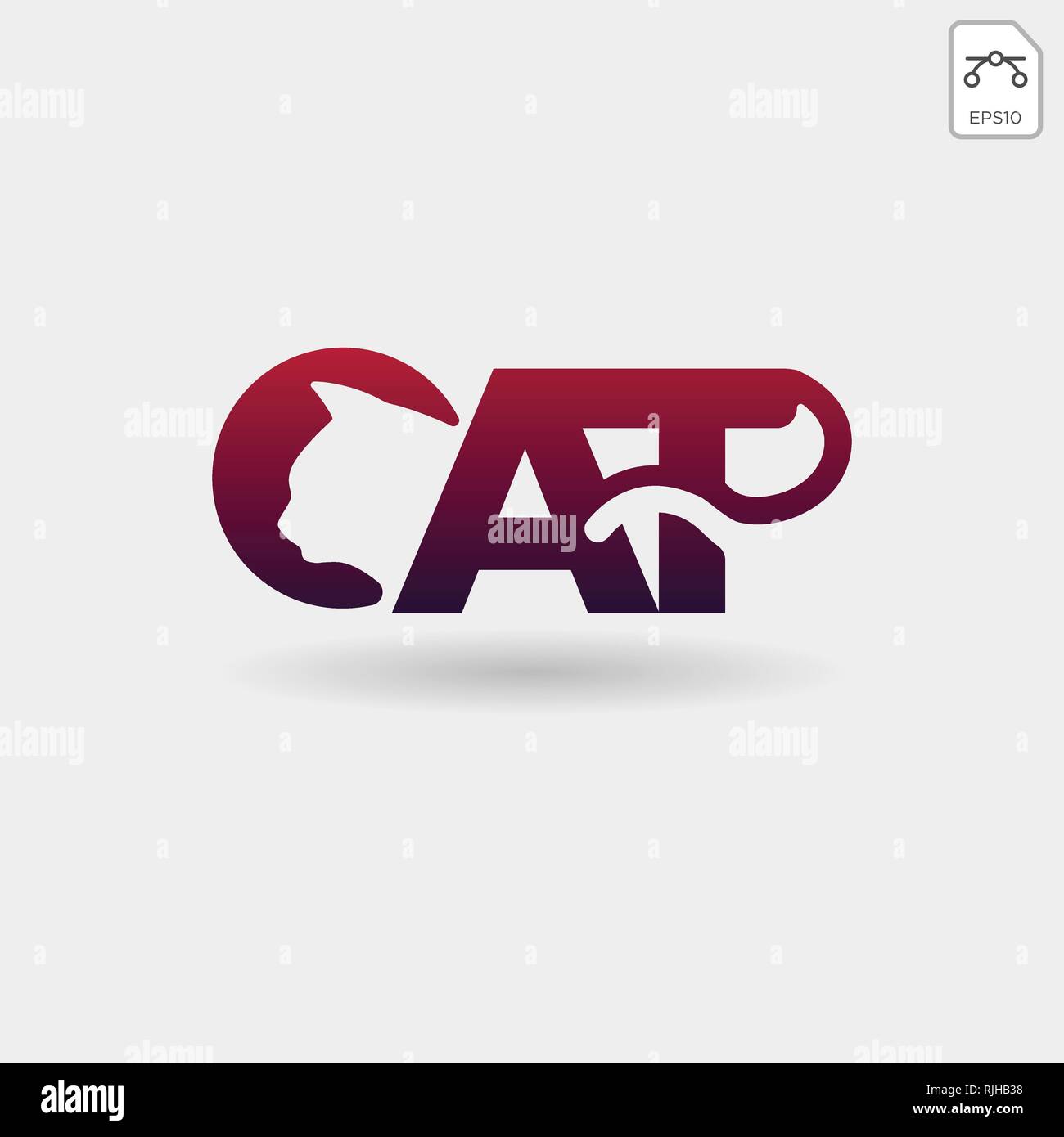 letter C cat pet animal type logo template vector icon element isolated ...
