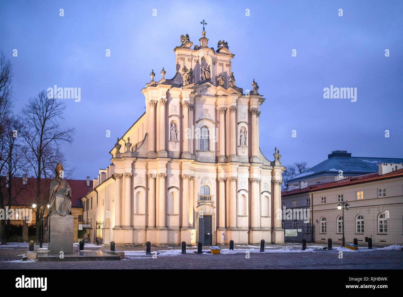Warszawa / Poland - The rebuilt old town, winter in Warsaw Stock Photo ...