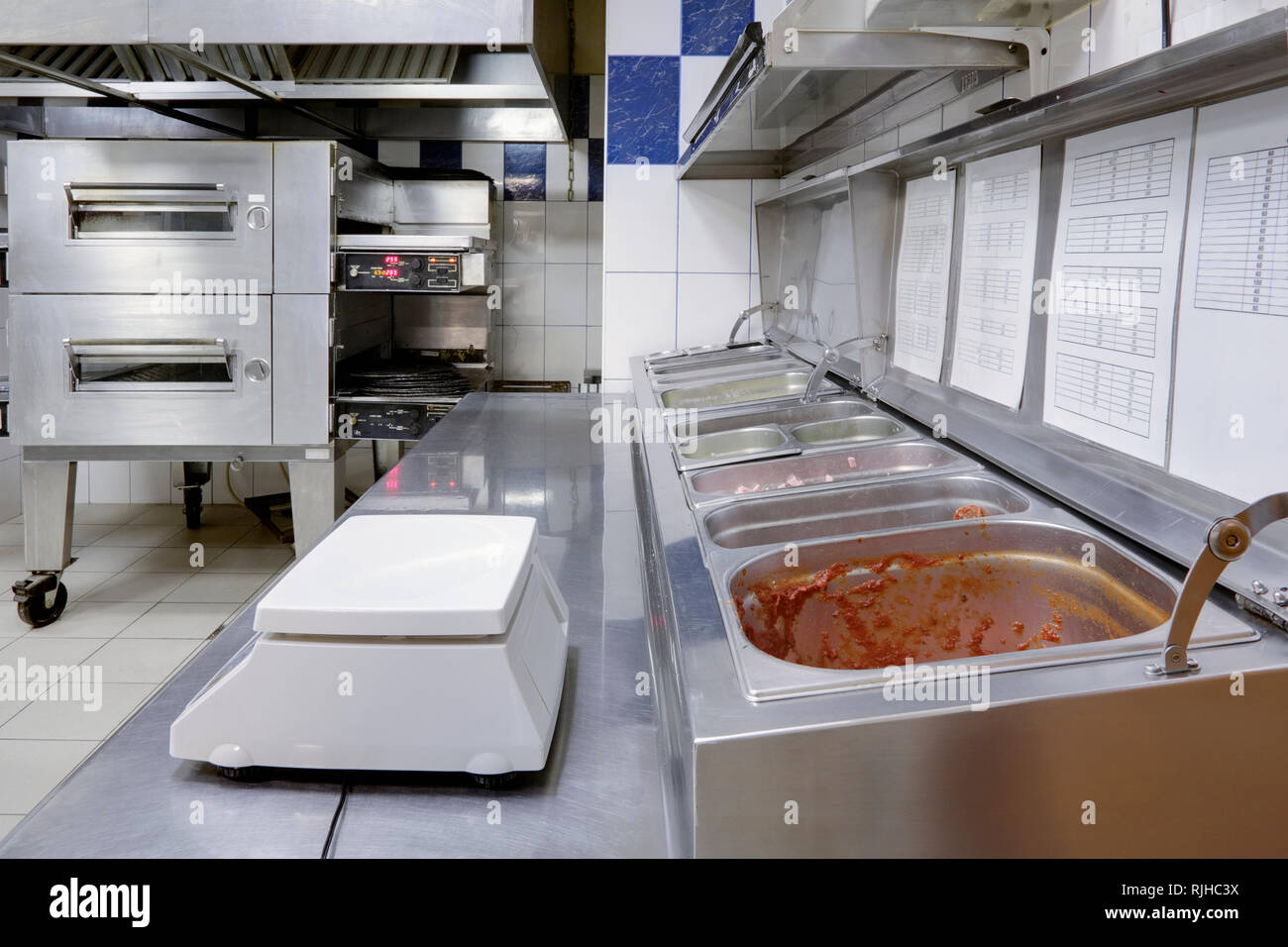 Pizza Preparation Counter Stock Photo - Alamy