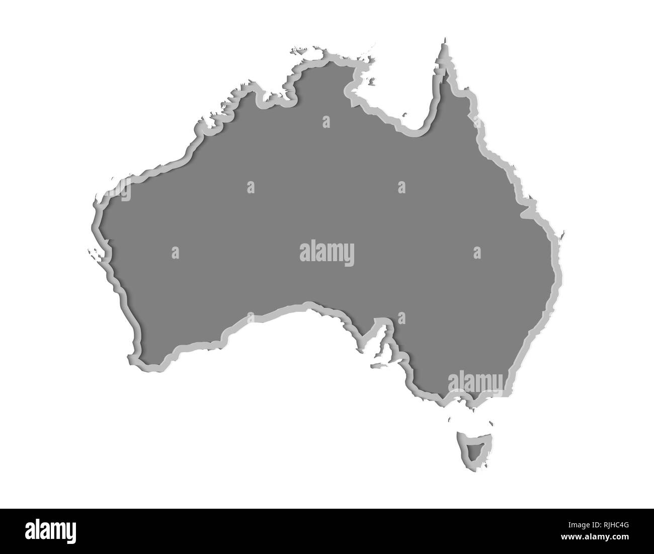 Australia map paper cut vector illustration, country isolated on a ...