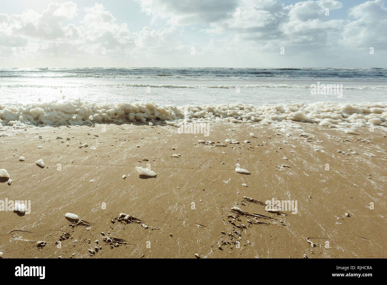Panoramic view of the beach and the mud flat sea Stock Photo - Alamy