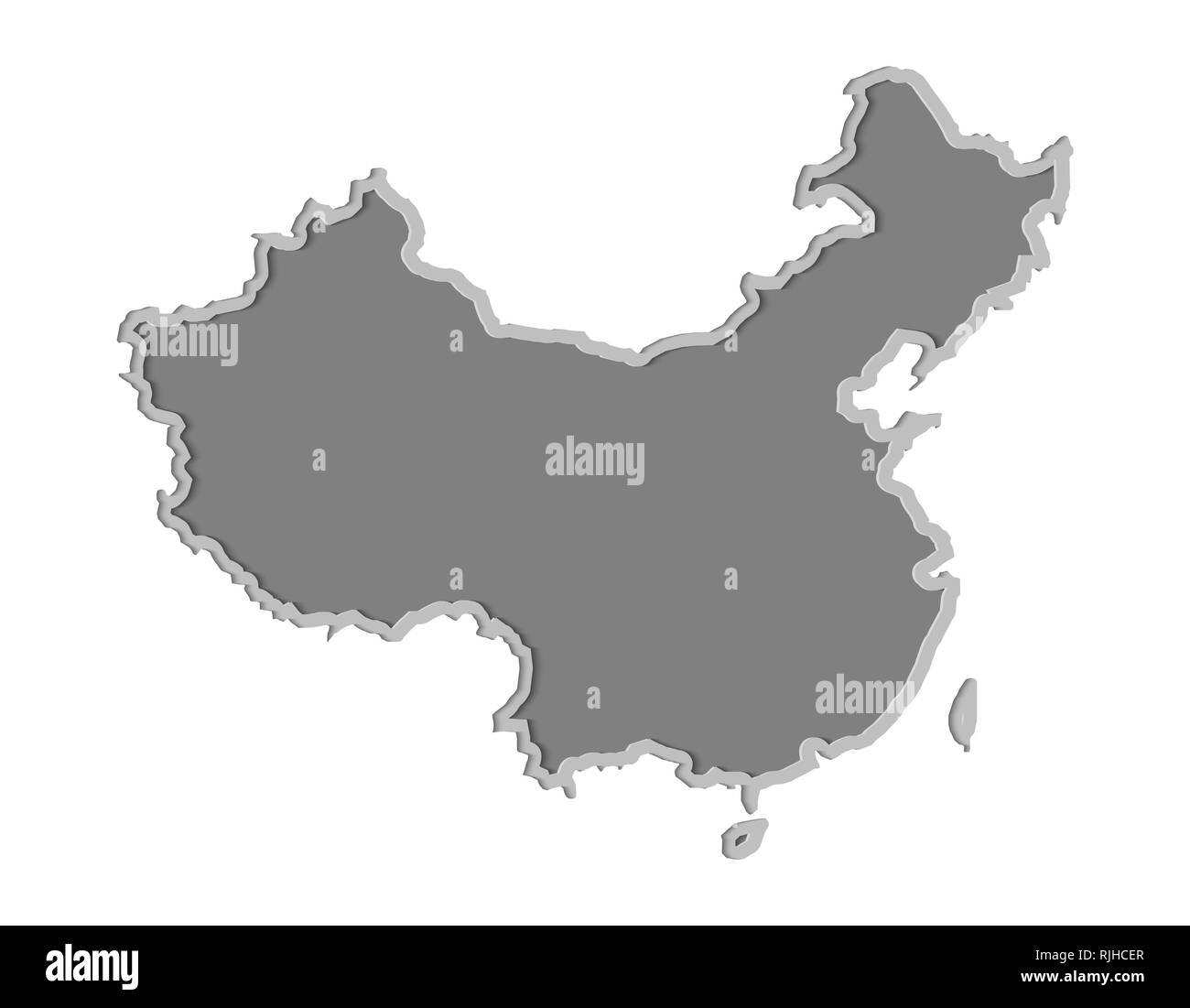 China map paper cut vector illustration, country isolated on a white ...