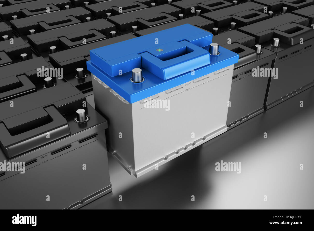 3D rendering. Car battery on grey background Stock Photo - Alamy