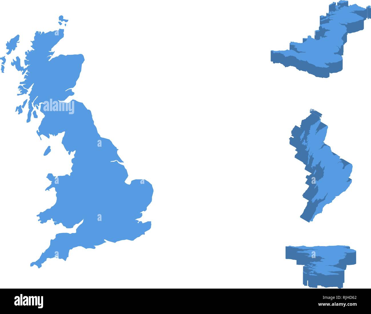 England isometric map vector illustration, country isolated on a white ...