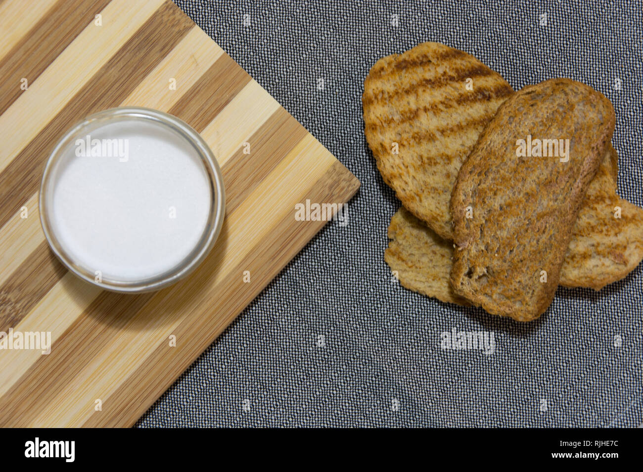 Top view of bread and salt Stock Photo - Alamy