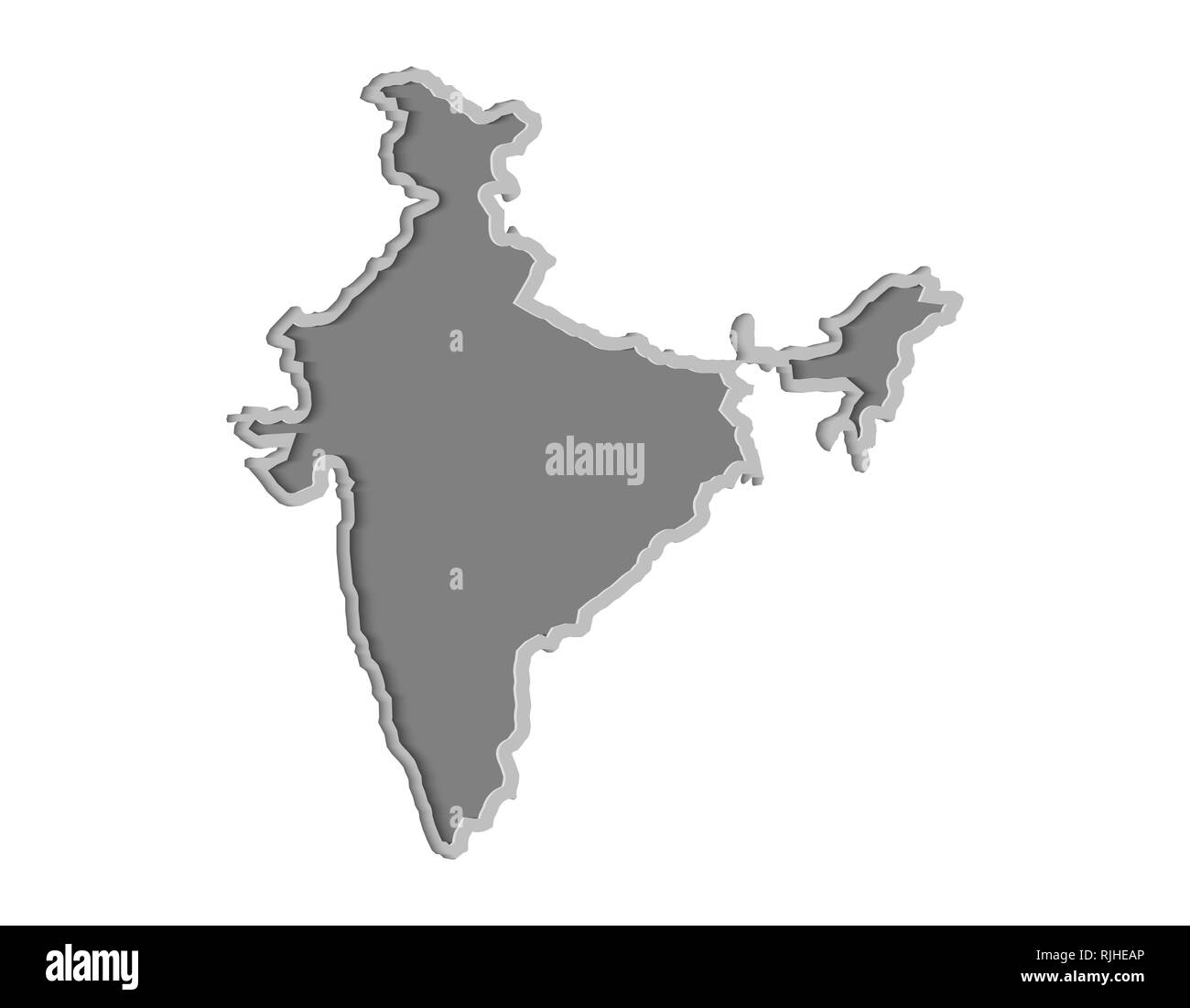 India map paper cut vector illustration, country isolated on a white ...