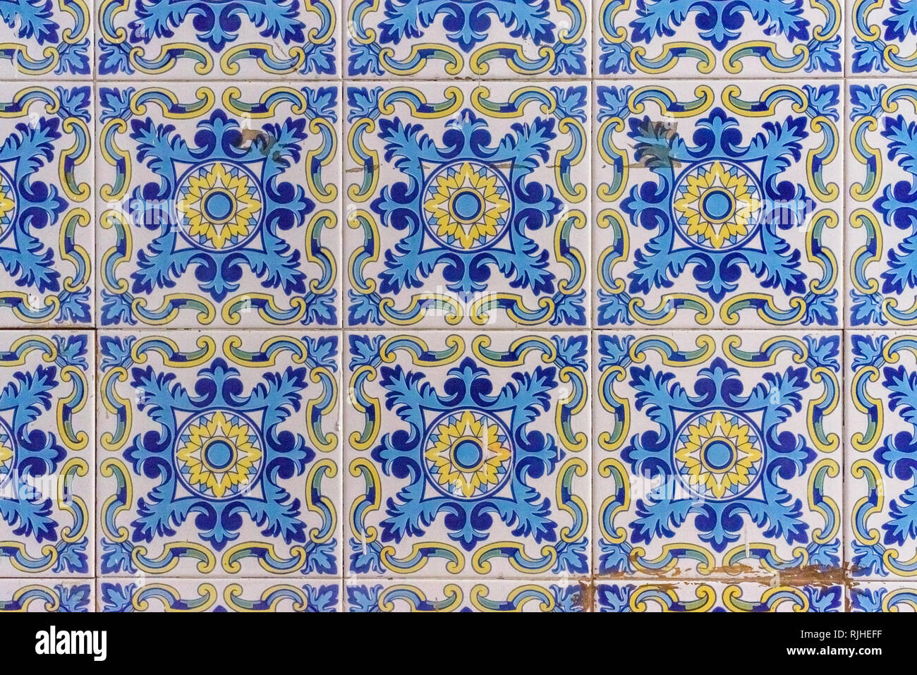 Typical Valencian tiles and slabs used to decorate the walls of the ...