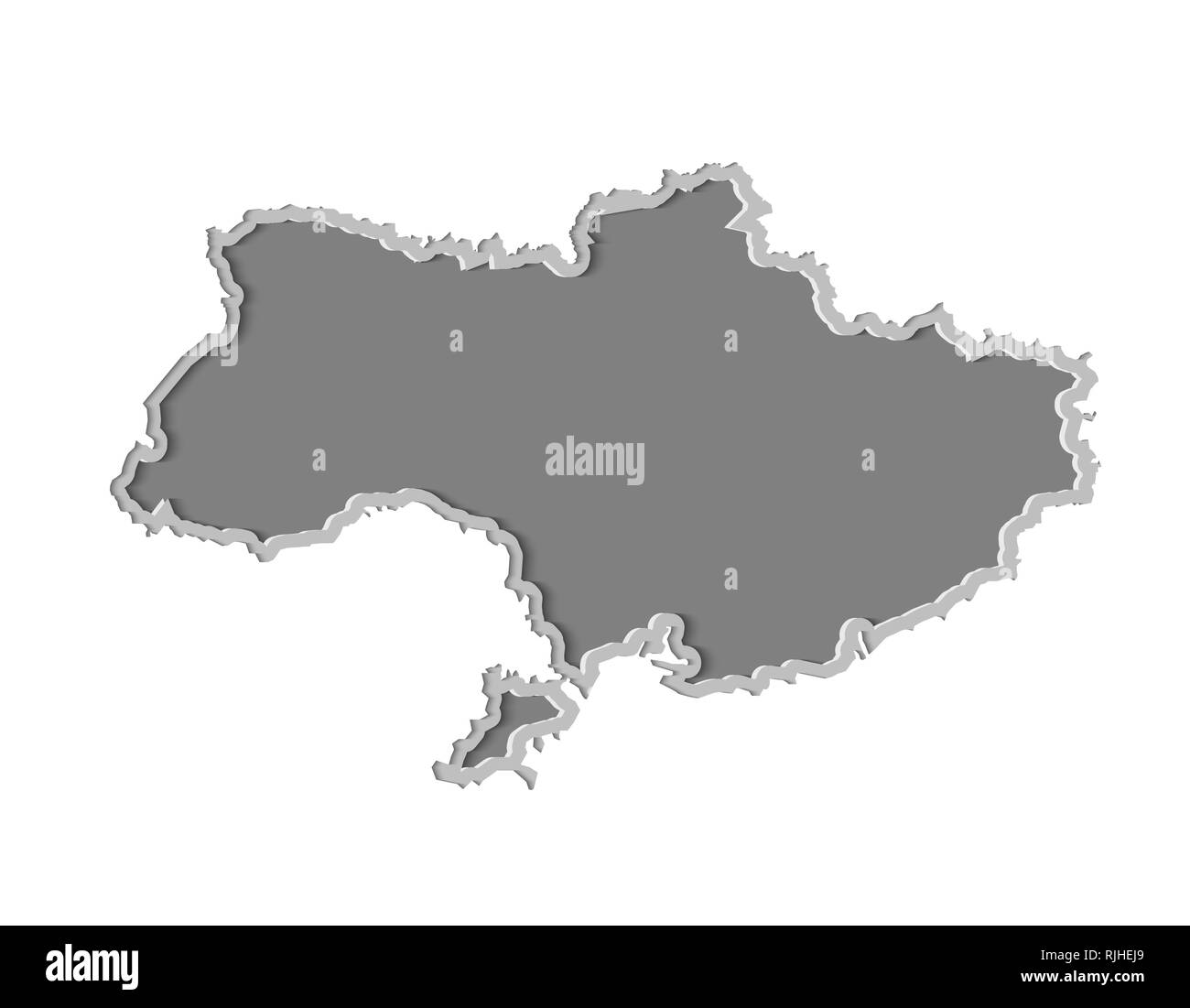 Ukraine map paper cut vector illustration, country isolated on a white ...