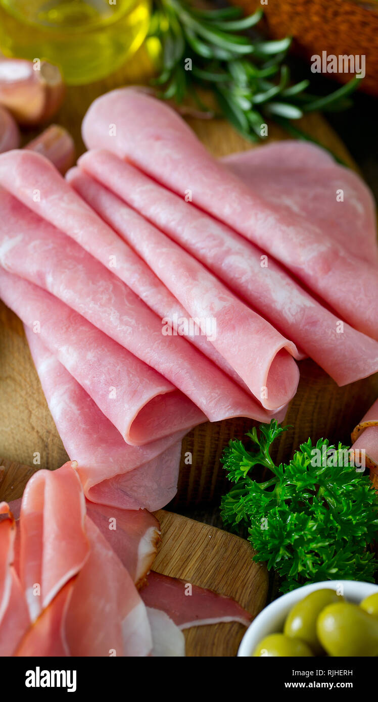 sliced lean pork ham Stock Photo - Alamy