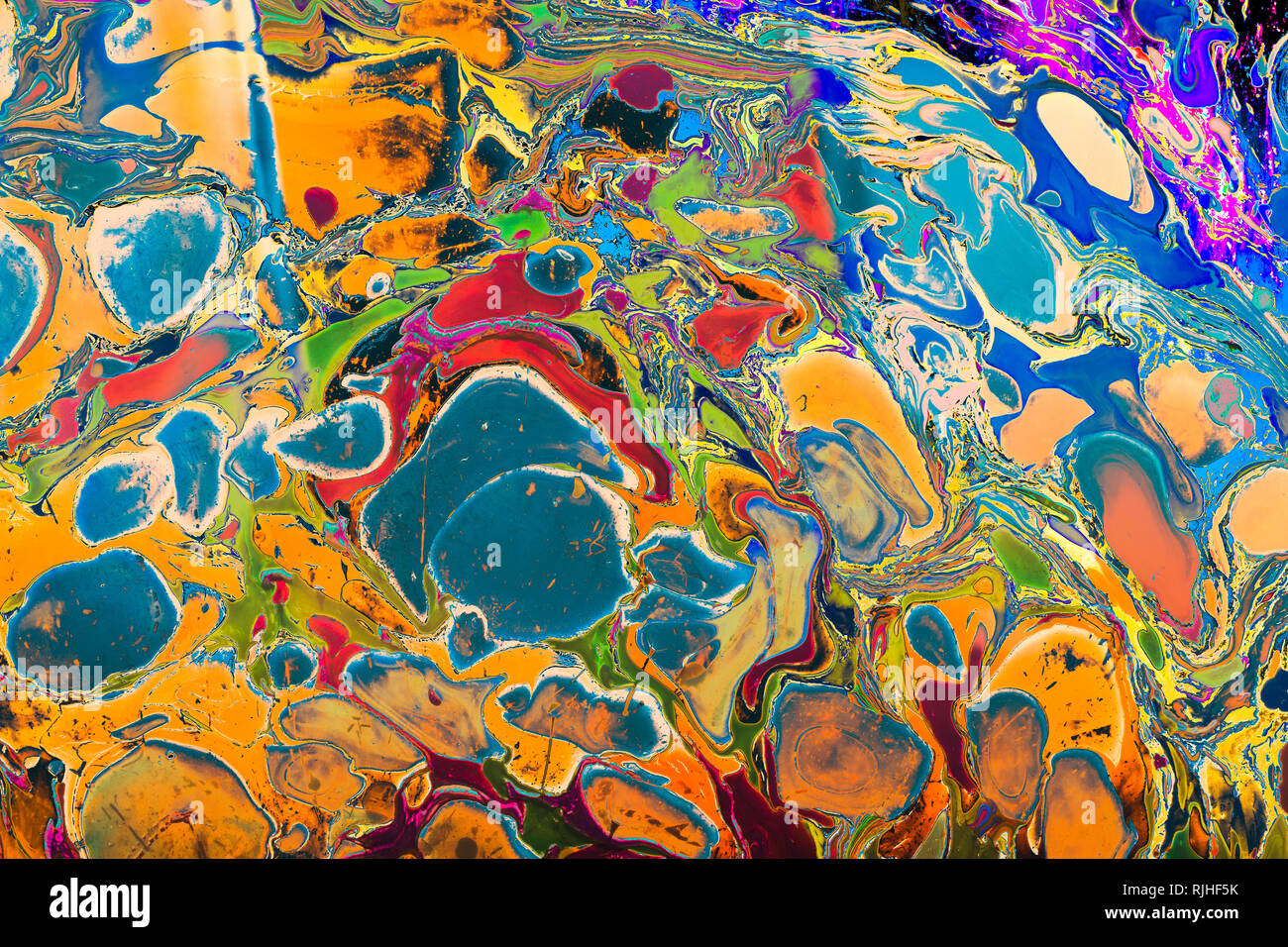 Traditional Ottoman Turkish abstract marbling art patterns as ...