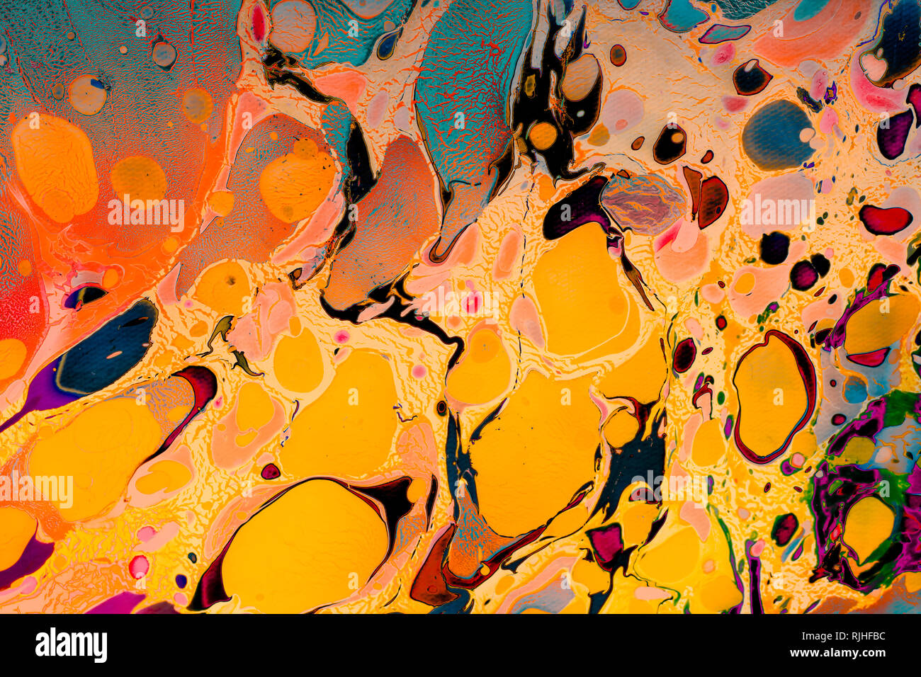 Traditional Ottoman Turkish abstract marbling art patterns as ...