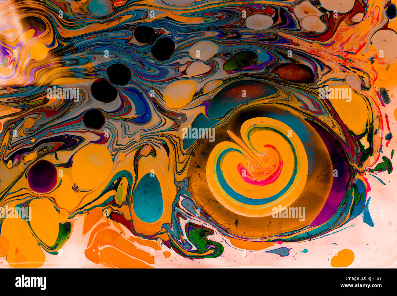 Traditional Ottoman Turkish abstract marbling art patterns as ...