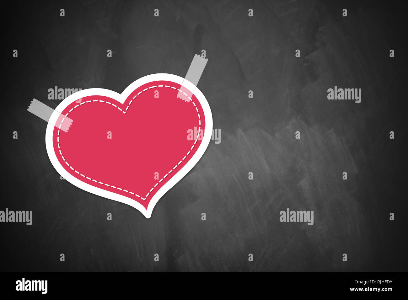 heart taped on an empty blackboard Stock Photo - Alamy