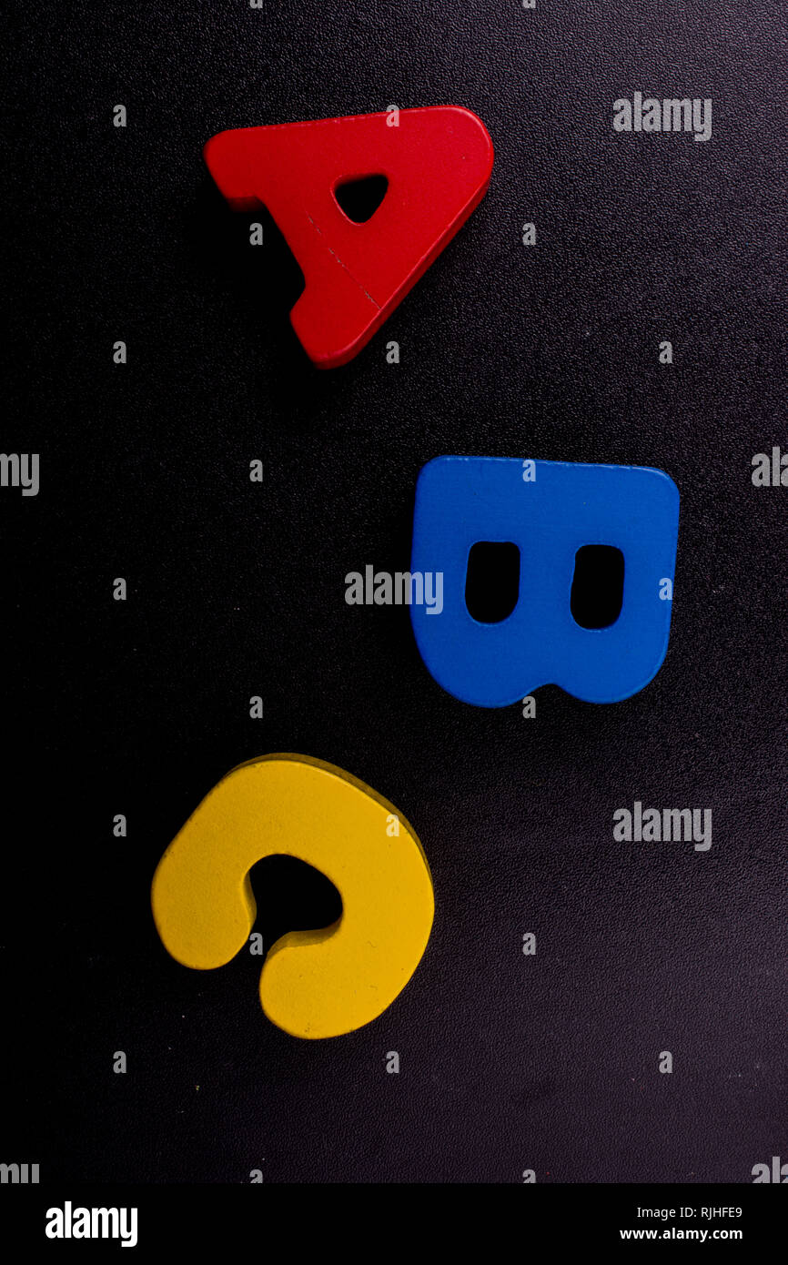 Colorful ABC Letters of Alphabet made of wood Stock Photo - Alamy
