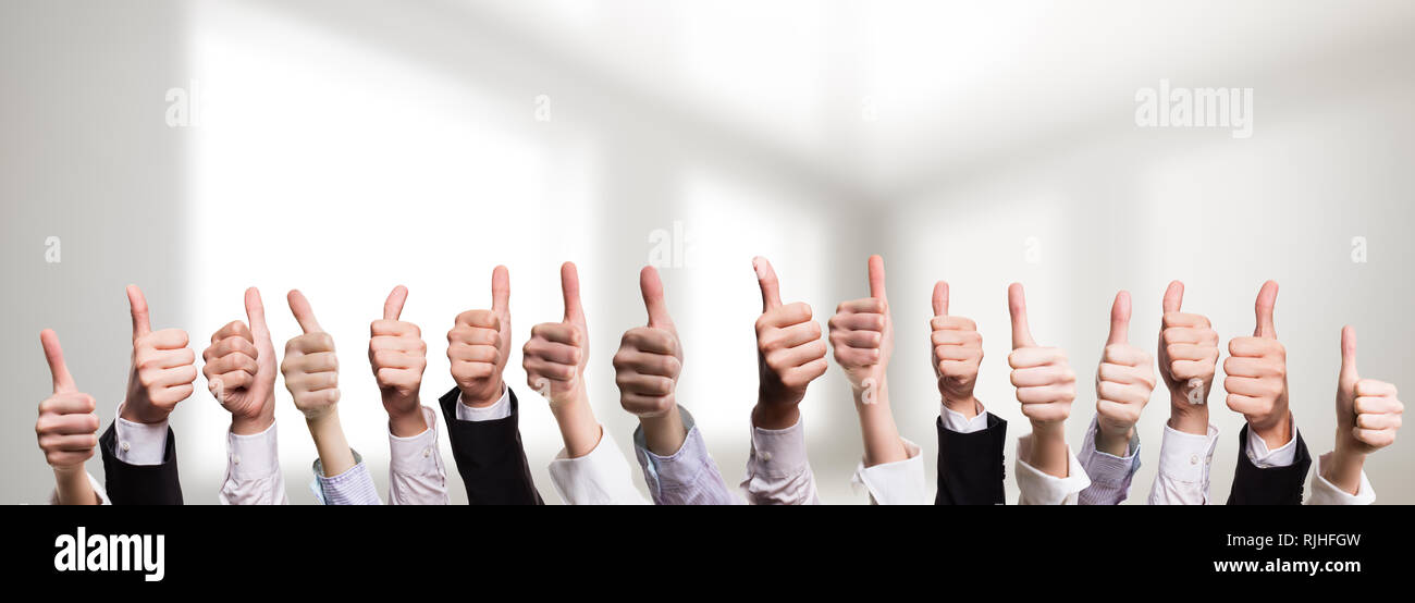 many thumbs up Stock Photo - Alamy
