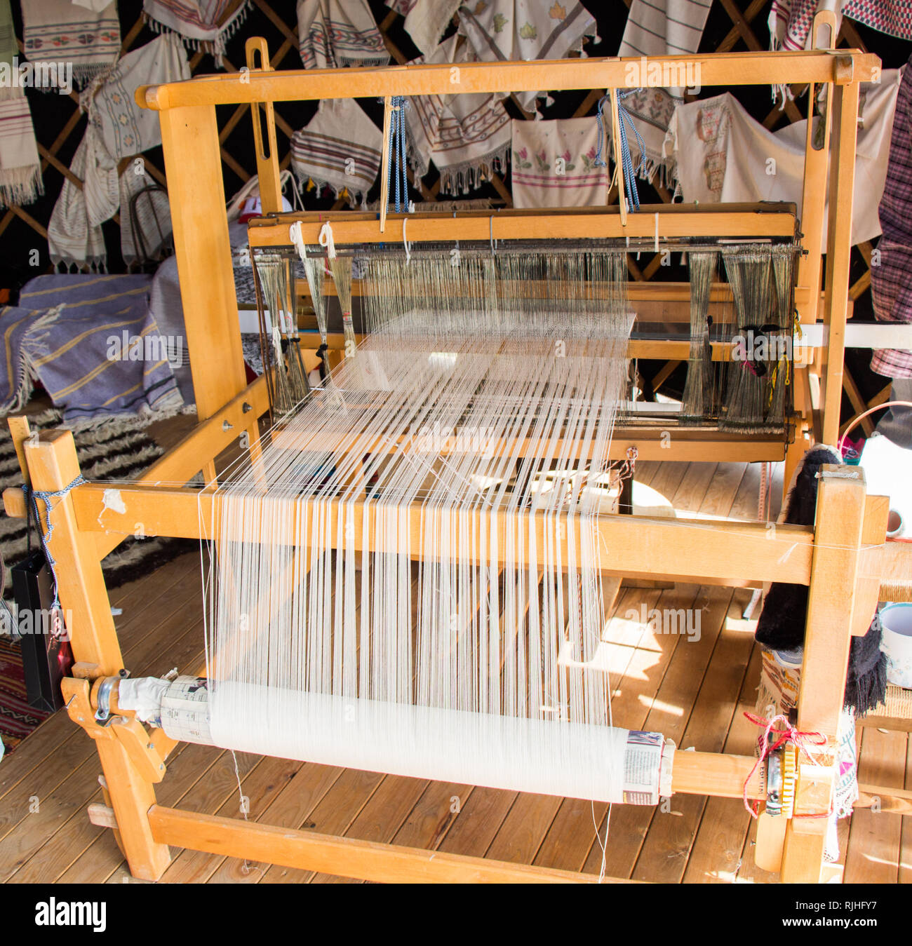 Carpet of traditional types made on a loom Stock Photo - Alamy