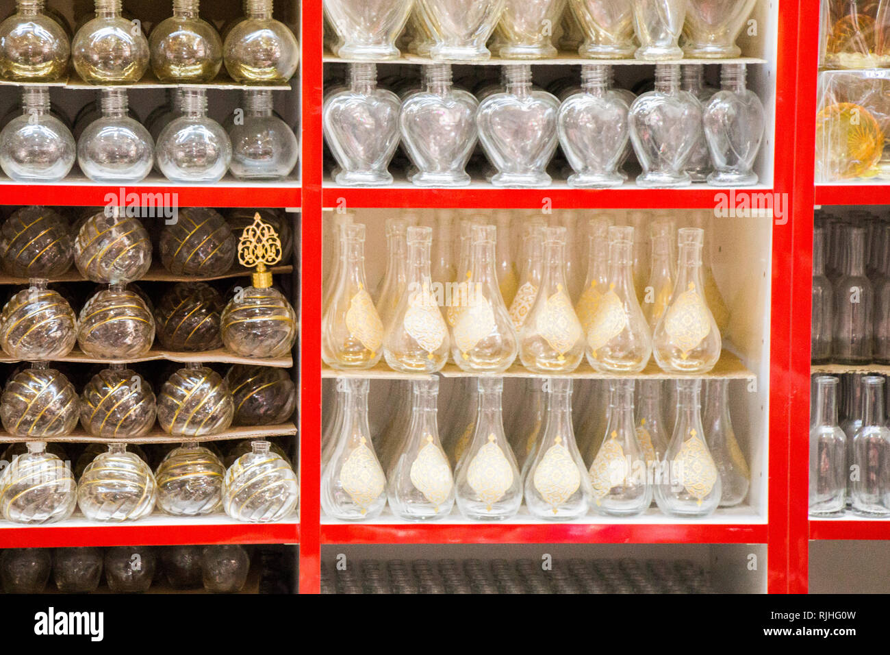 Set of Empty small transparent bottles in a box Stock Photo - Alamy