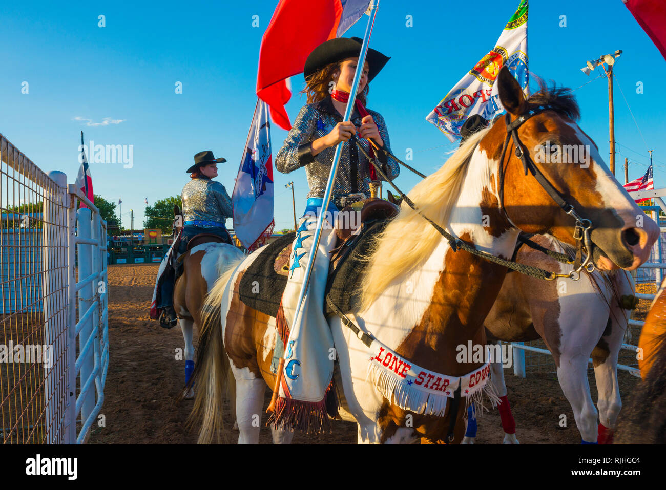 Rodeo entertainment The Lone Star Cowgirls showing pride and patriotism ...