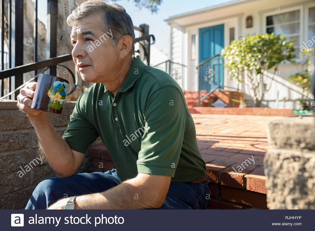 Enjoying man drinking coffee hi-res stock photography and images - Alamy