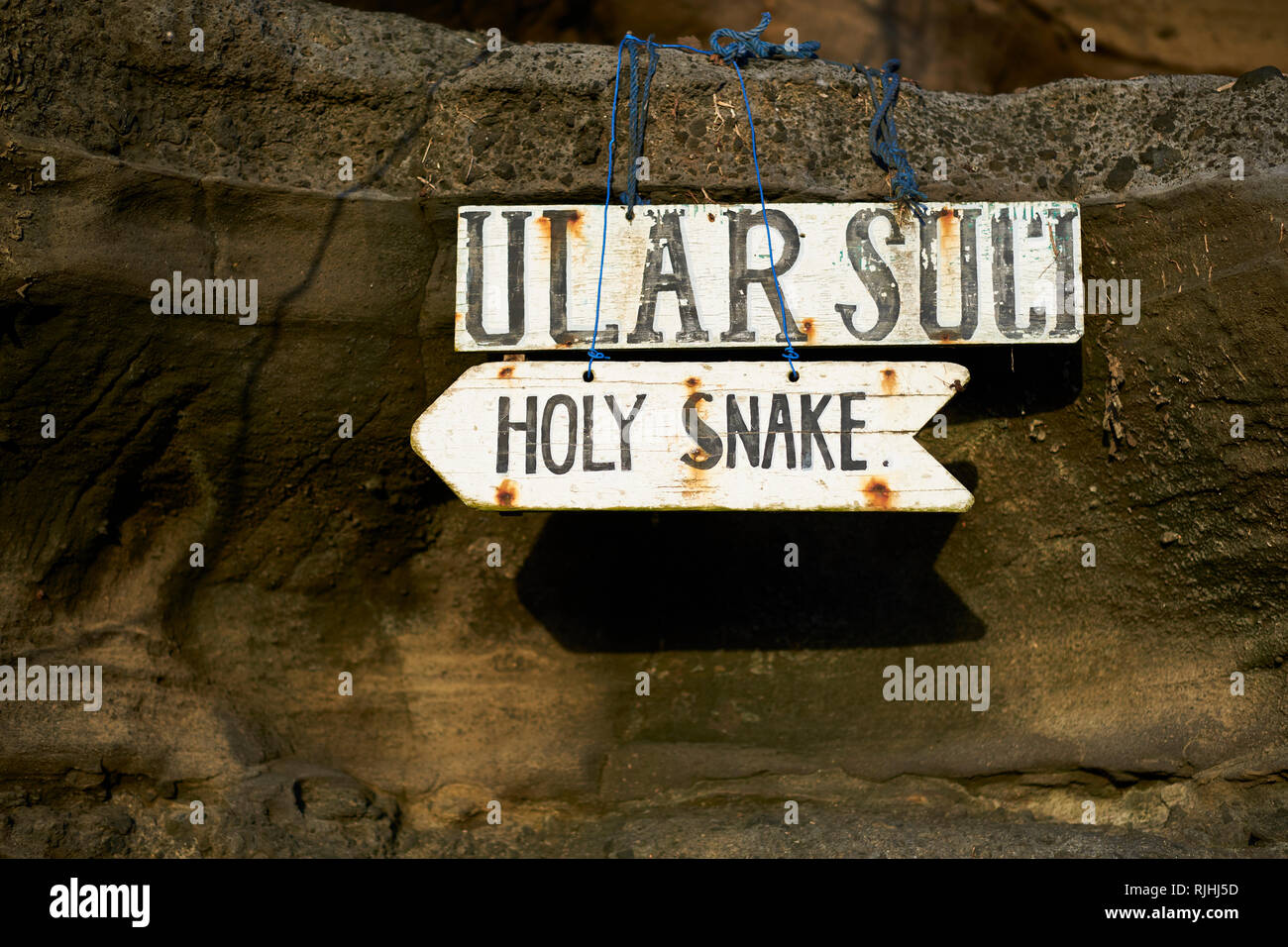 Sign of the Holy Snake, the protector of Tanah Lot, Bali, Indonesia ...