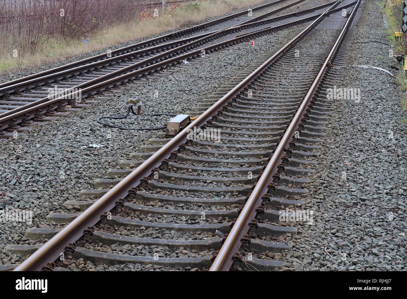 Trains, rails and railroad stations Stock Photo - Alamy