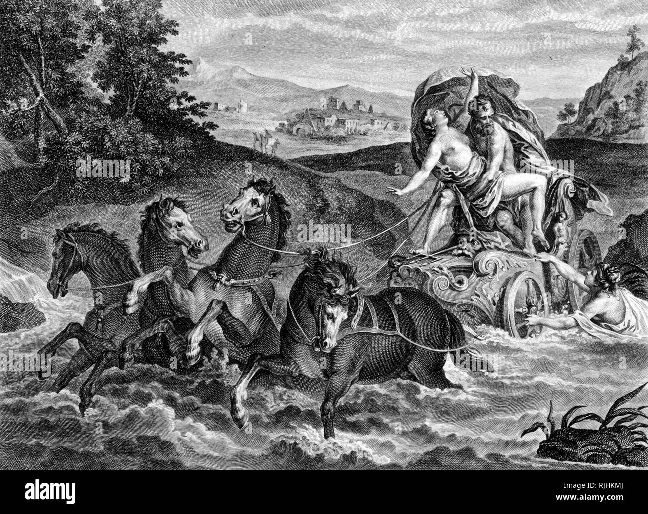 Rape of Proserpina or Proserpine (c18th Engraving of Painting by ...