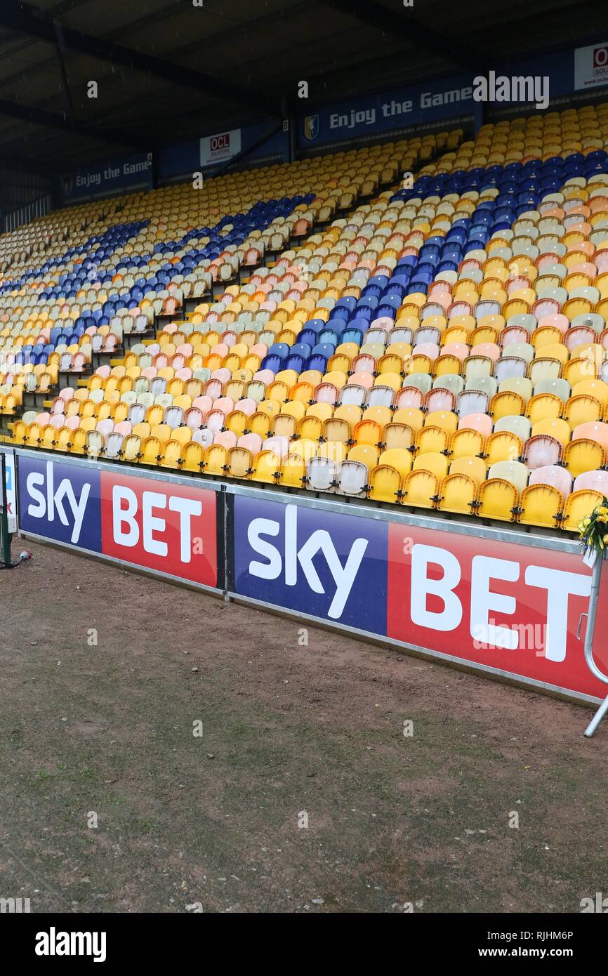 Mansfield Town FC home ground, The One Call Stadium in Mansfield ...