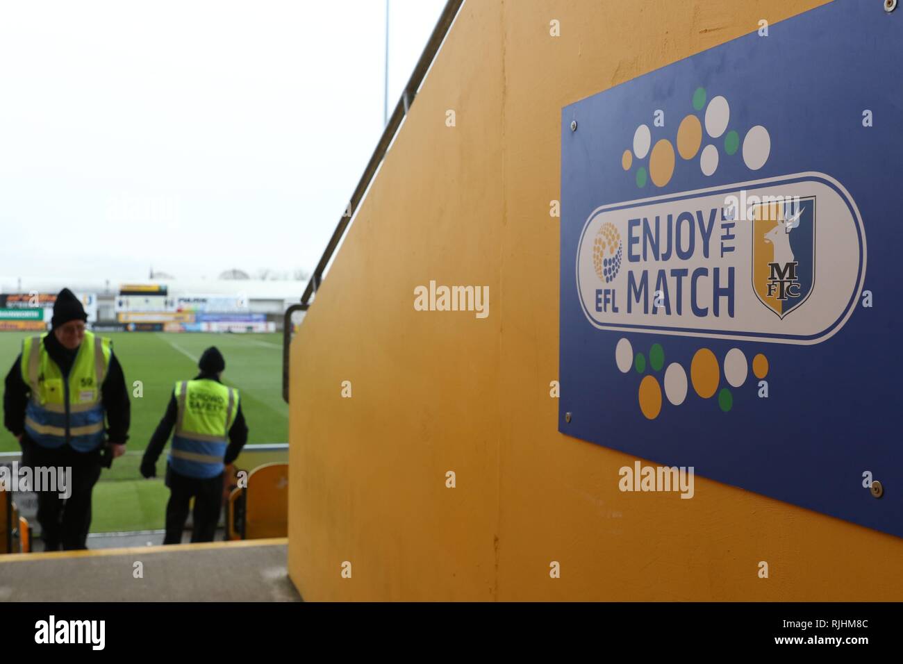 Mansfield Town FC home ground, The One Call Stadium in Mansfield ...