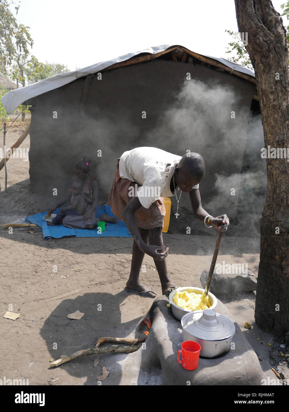 UGANDA - Palabek refugee settlement. Daily scenes of refugees Stock ...