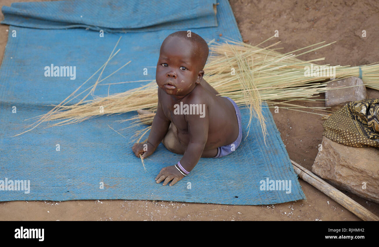 UGANDA - Palabek refugee settlement. Daily scenes of refugees Stock ...