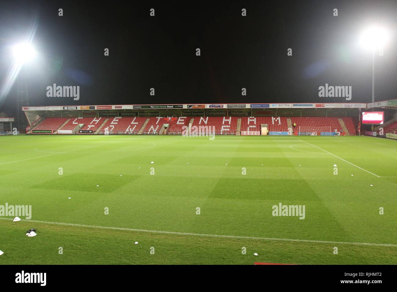 Cheltenham Town FC's home ground the Jonny Rocks Stadium, Whaddon Road ...