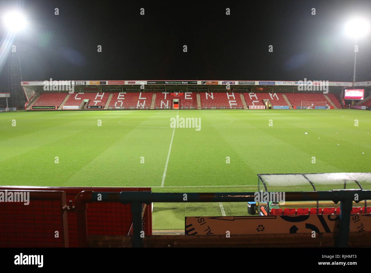 Cheltenham Town FC's home ground the Jonny Rocks Stadium, Whaddon Road ...