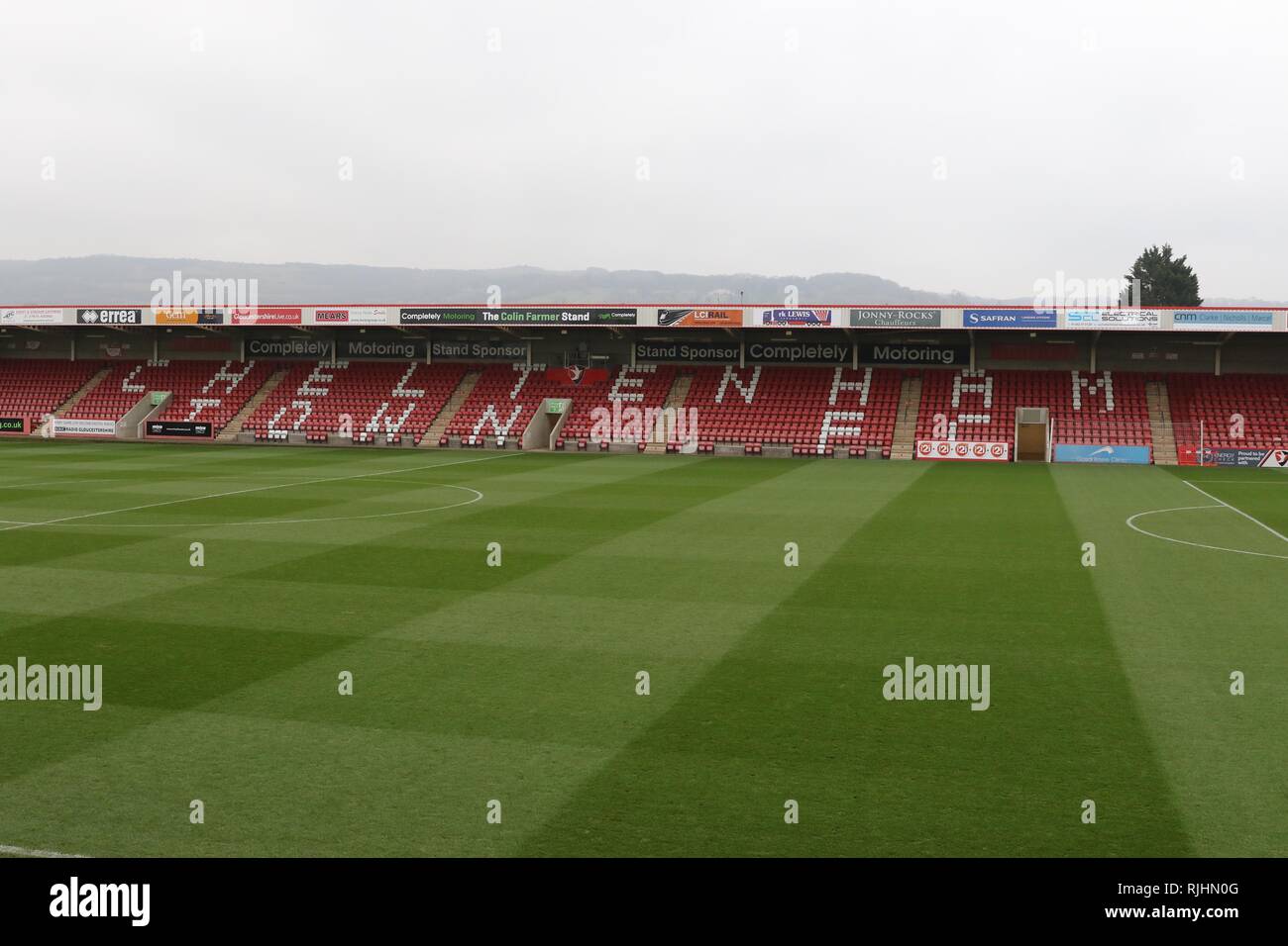 Cheltenham Town FC's home ground the Jonny Rocks Stadium, Whaddon Road ...